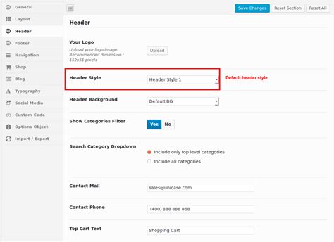 Header Theme Documentation