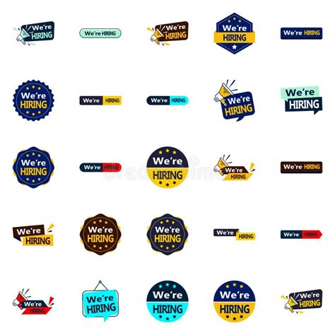 Attract Top Talent With 25 We Re Hiring Vector Elements Stock Vector Illustration Of Digital