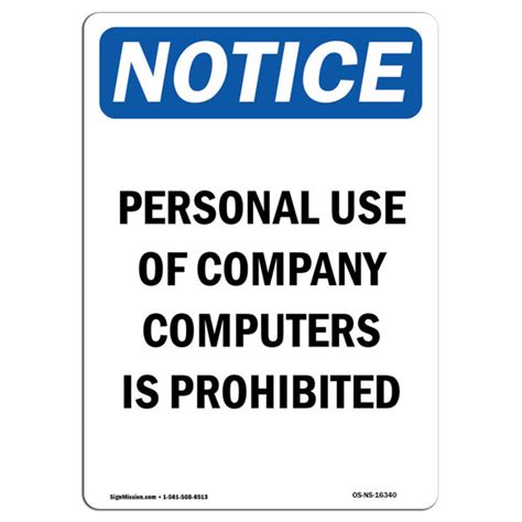 Signmission Personal Use Of Computers Prohibited Sign Wayfair
