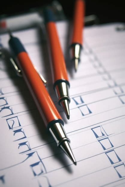 premium ai image closeup of survey checkboxes with a pen created with generative ai