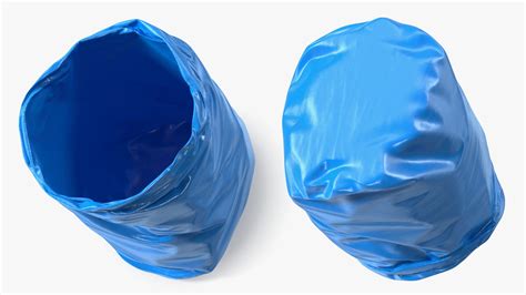 Bolsa De Basura Abierta Azul Pequeña Modelo 3d 29 3ds Blend C4d
