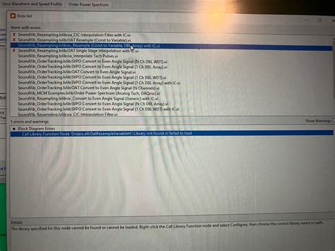 Example Code Of Sound And Vibration Can Not Run Ni