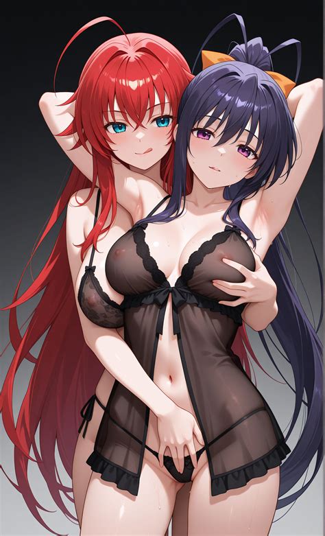 Rule 34 2girls Ai Generated Akeno Himejima Big Breasts Blush Breast