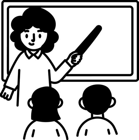 A Teacher Giving A Class Lecture Hand Drawn Style Icon 66386748 Vector