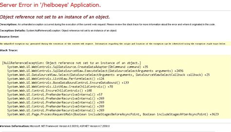 Vs2017 Mysql Sqldatasource Object Reference Not Set To An Instance Of An Object