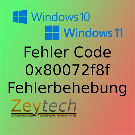 Microsoft Windows Error Code 0x80072f8f Fehlerbehebung — Troubleshoot