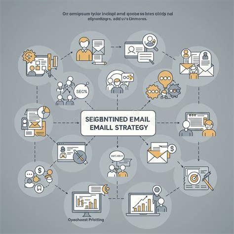 Infographic Illustrating A Segmented Email Strategy Featuring Interconnected Icons Stock