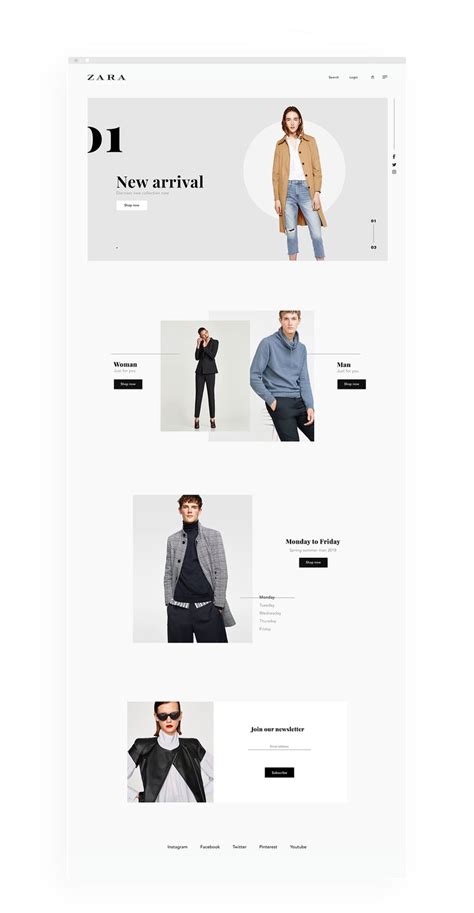 Zara Website Redesign Isaac Tan Website Fashion Design Zara