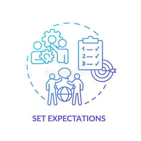 Set Expectations Blue Gradient Concept Icon Stock Vector Illustration Of Logo Concept 243841742