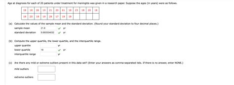 Solved A Calculate The Values Of The Sample Mean And The Chegg