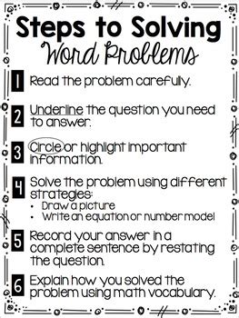 Steps To Solve Word Problems By Samantha McConnell TpT