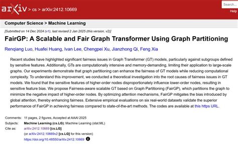 Aaai2025 Aaai Ai Scalability Fairness Transformer Graphlearning