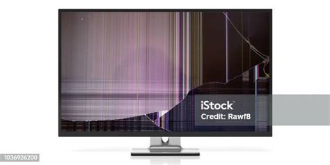 깨진된 유리 흰색 배경에 고립으로 모니터링 합니다 3 차원 일러스트 레이 션 깨짐에 대한 스톡 사진 및 기타 이미지 깨짐 0명 개념 Istock