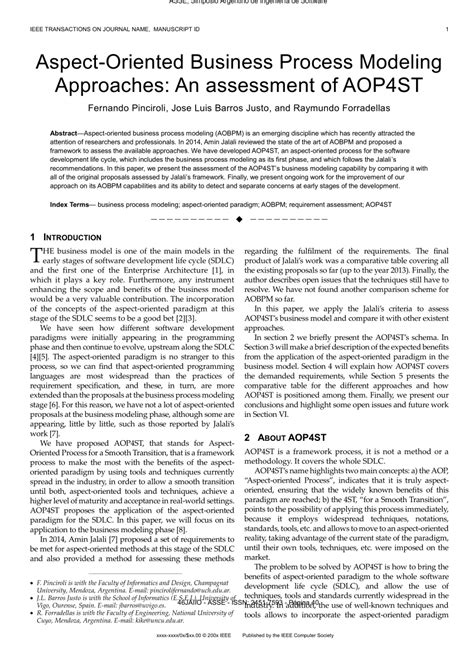 Pdf Aspect Oriented Business Process Modeling Approaches An