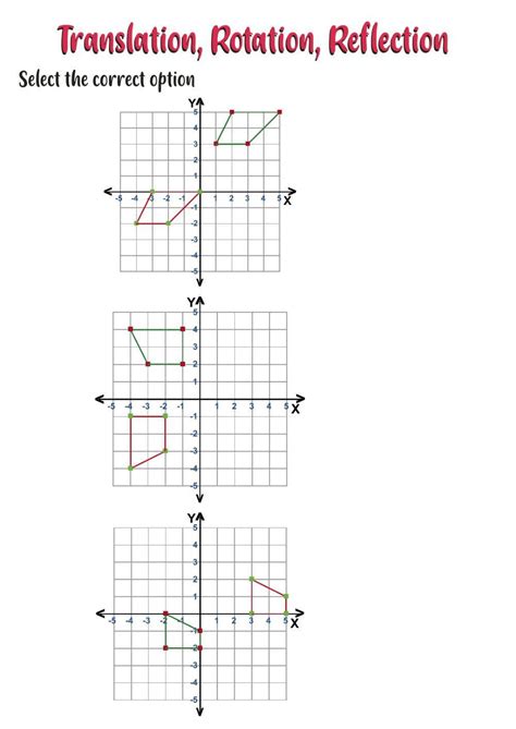 Geometry Transformations Practice Worksheet For 9th 12th Grade