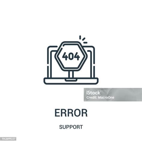 지원 컬렉션에서 오류 아이콘 벡터입니다 얇은 라인 오류 개요 아이콘 벡터 일러스트 레이 션입니다 웹 및 모바일 앱 로고 인쇄 미디어에 사용할 선형 기호입니다 0명에 대한