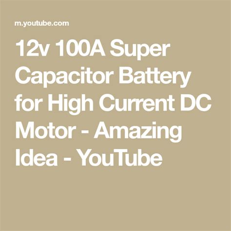 12v 100a Super Capacitor Battery For High Current Dc Motor Amazing