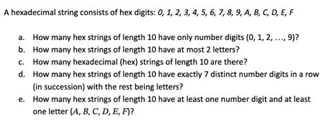 solved a hexadecimal string consists of hex digits
