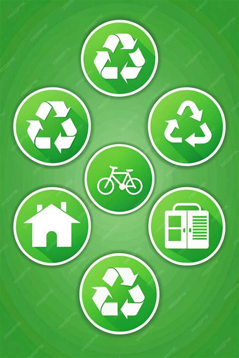 Icons Related To Reduce Reuse Recycle On Green Background Blocks The Concept Of Reduce Reuse