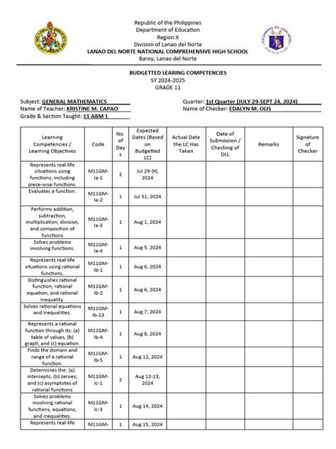 Blc Gen Math Q1 2024 2025 Pdf Function Mathematics Exponential