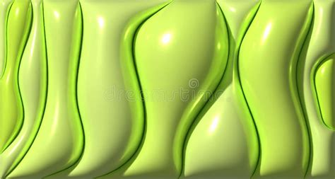 Abstract Green Glossy Surface With Smooth Flowing Curves And Reflective Highlights Resembling