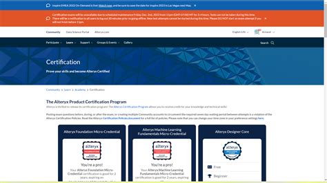 Access Code For Alteryx Core Certification Alteryx Community
