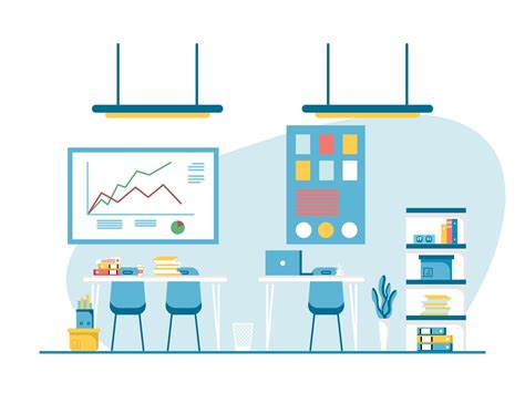 Concept Of Work Station And Office Interior With Furniture 3194651 Vector Art At Vecteezy