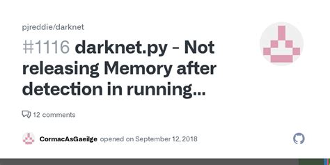 darknet py not releasing memory after detection in running program memory leak · issue 1116