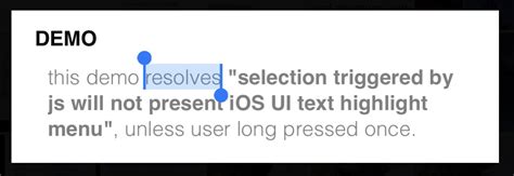 Javascript Trigger Text Selection Ui In Ios Safari When Selecting Text Programmatically