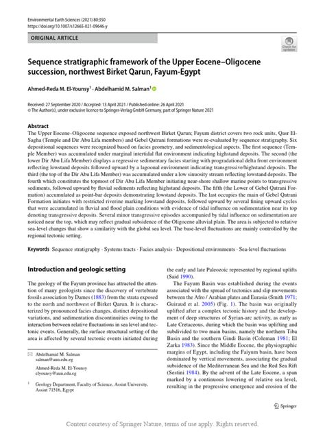 Sequence Stratigraphic Framework Of The Upper Eoce Pdf Sedimentary Rock Stratigraphy