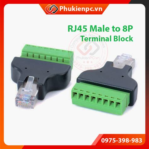 Đầu giắc rj45 male to 8p8c terminal block bắt vít cho thiết bị công