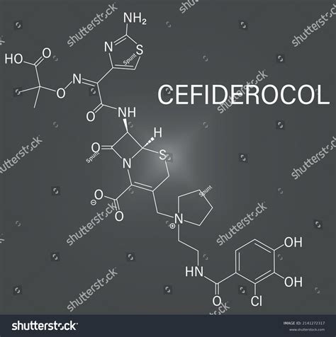 Cefiderocol Antibiotic Drug Molecule Cephalosporin Class Stock Vector