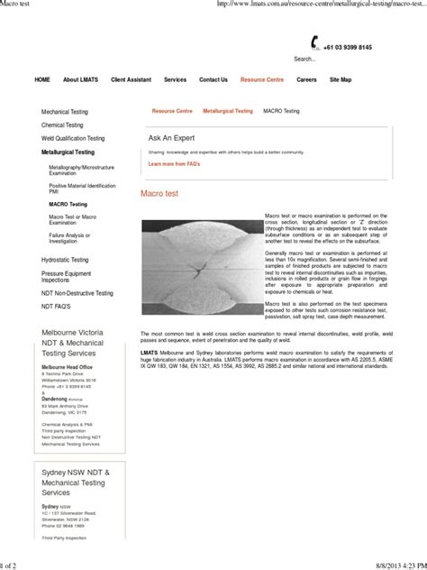 Macro Test Pdf Nondestructive Testing Materials Science