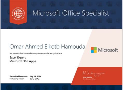 Omar Hamouda On Linkedin Excel Microsoft Certification Skills