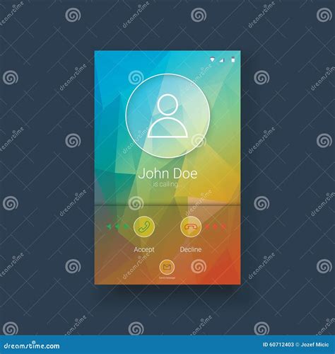 Mobile Ui Template In Modern Material Design With Stock Illustration