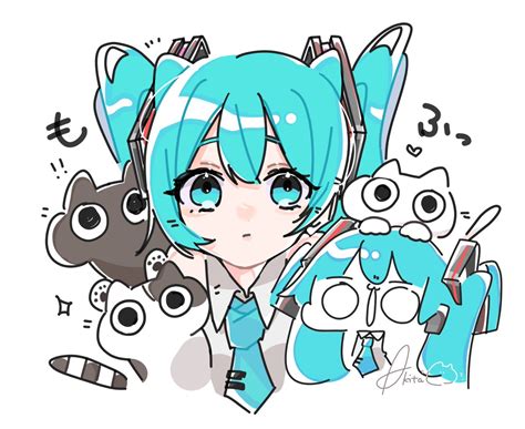初音ミク 「「」 」猫間 ｱｷ🐈🐾のイラスト