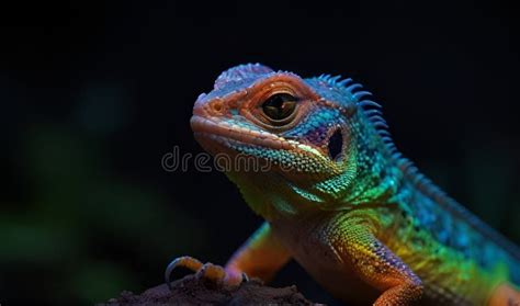 The Oriental Colorful Garden Lizard Stock Illustration Illustration