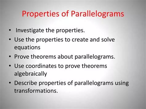 PPT Properties Of Parallelograms PowerPoint Presentation Free Download ID 2675623