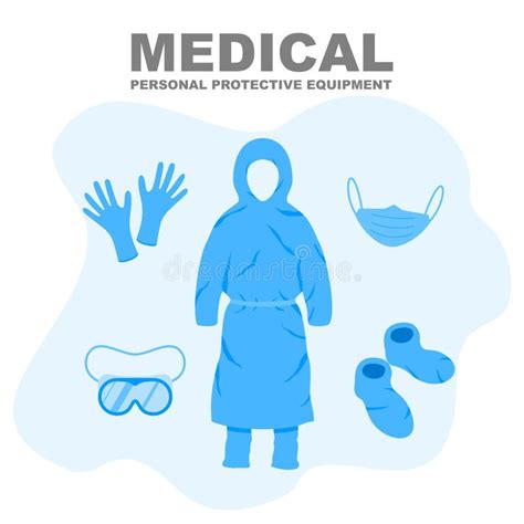 Set Of Ppe Personal Protective Suit Clothing Isolated And Safety