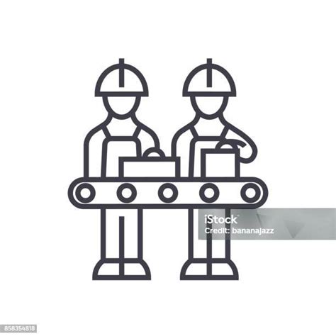 조립 라인 벡터 라인 아이콘 기호 그림 배경 편집 가능한 선 개념에 대한 스톡 벡터 아트 및 기타 이미지 개념 개체 그룹 고객 서비스 담당자 Istock