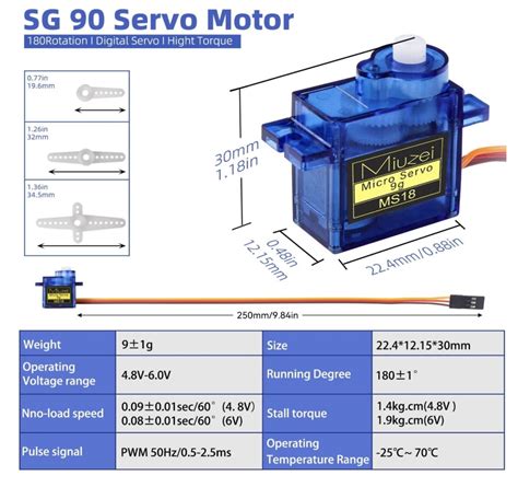 Sg90 Servo Motor 180° Plastic Gear Stelltron