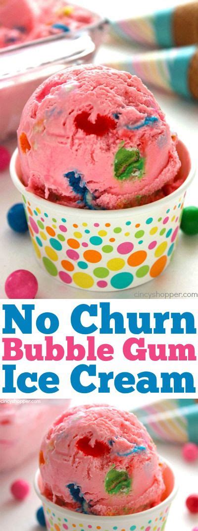 No Churn Bubblegum Ice Cream Recipe Bubble Gum Ice Cream Homemade