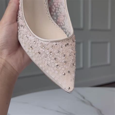 Elsa Crystal Embellished Nude Sparkly Heels Bella Belle