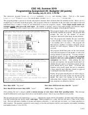 CSE 142 Summer 2019 HW 4 Pdf CSE 142 Summer 2019 Programming