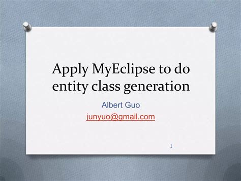 Apply My Eclipse To Do Entity Class Generation Ppt