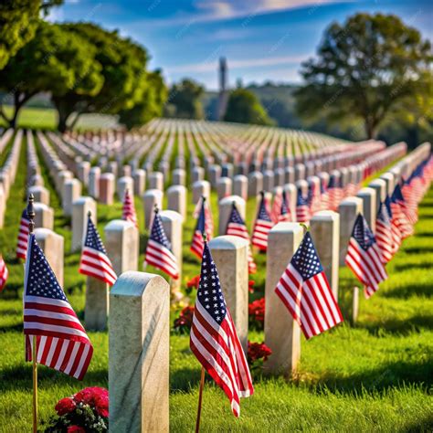Premium Photo Memorial Day Us Flags On Graves Of Soldiers