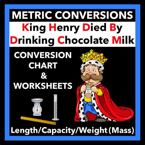 Metric System Worksheets And Conversion Chart King Henry Died By