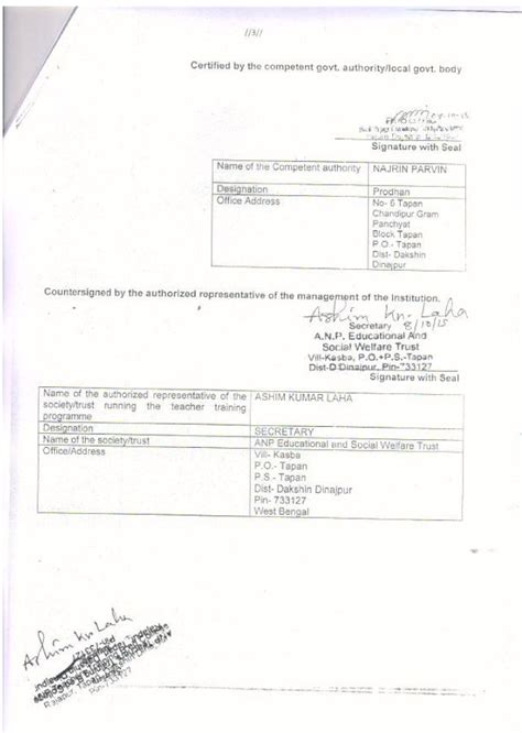 Building Completion Certificate Anp Teachers Training Bed College