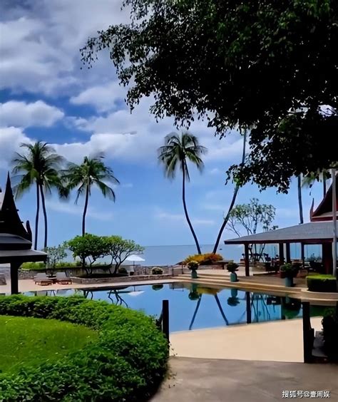 高海宁现身泰国旅游，穿吊带裙大秀身材，黝黑的皮肤成为焦点观众泳池工作