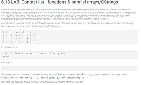 6 18 lab contact list functions and parallel